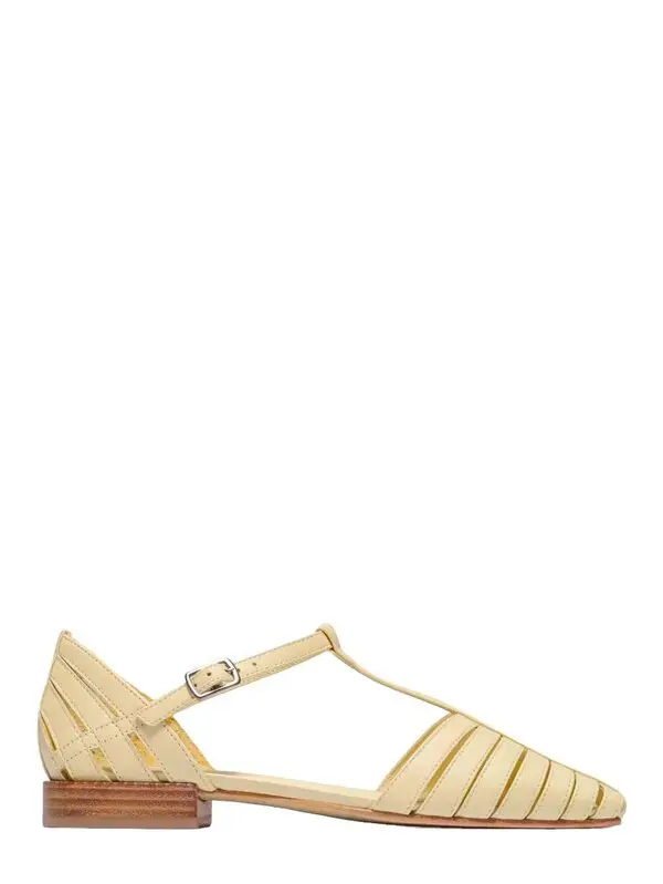 Bernardo Brighton T-strap Flat Pumps - Neutrals