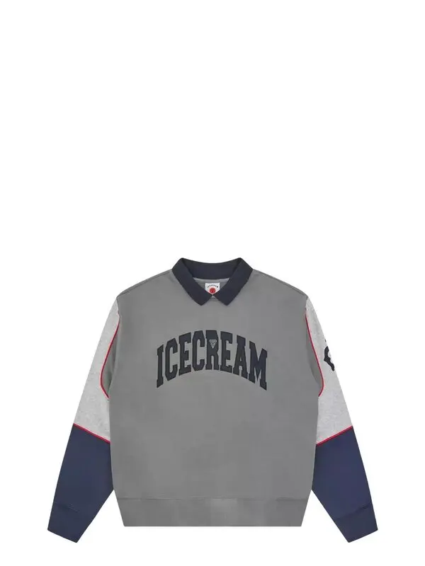 ICECREAM Colourblock Polo Sweatshirt - Grey