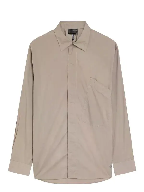 Emporio Armani Logo Embroidered Shirt - Neutrals
