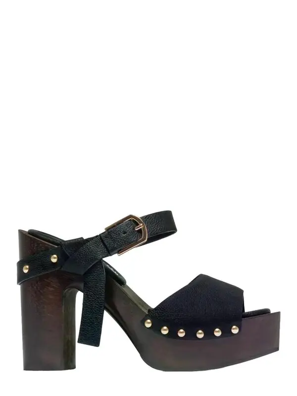 Bernardo Luxor Buckle Studded Sandals - Black