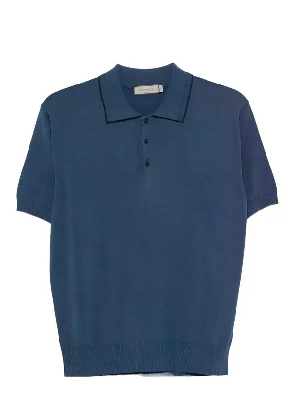 Canali Short-sleeve Polo Shirt - Blue