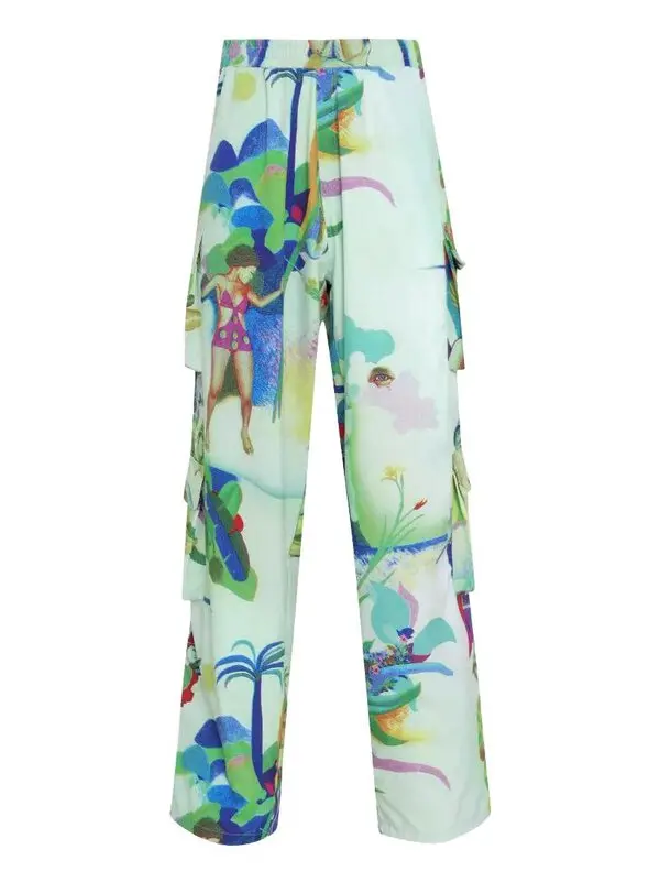 AMIR SLAMA Printed Trousers - Green