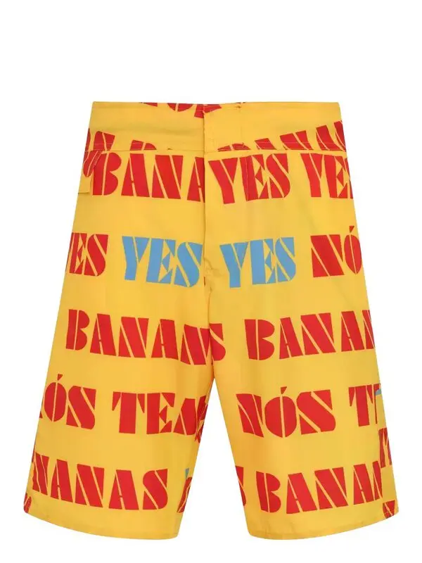 AMIR SLAMA Printed Deck Shorts - Yellow