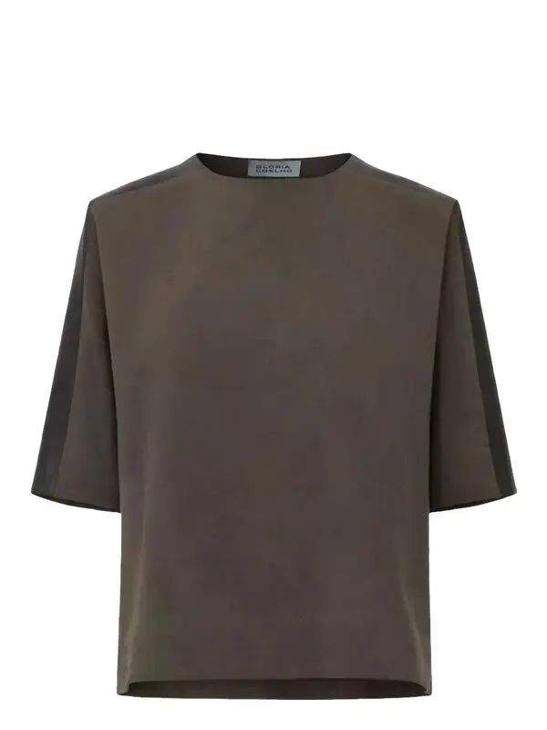 GLORIA COELHO Panelled Short-sleeve T-shirt - Brown