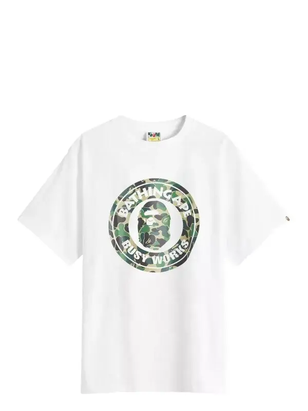 A BATHING APE Camo Logo T-shirt - White