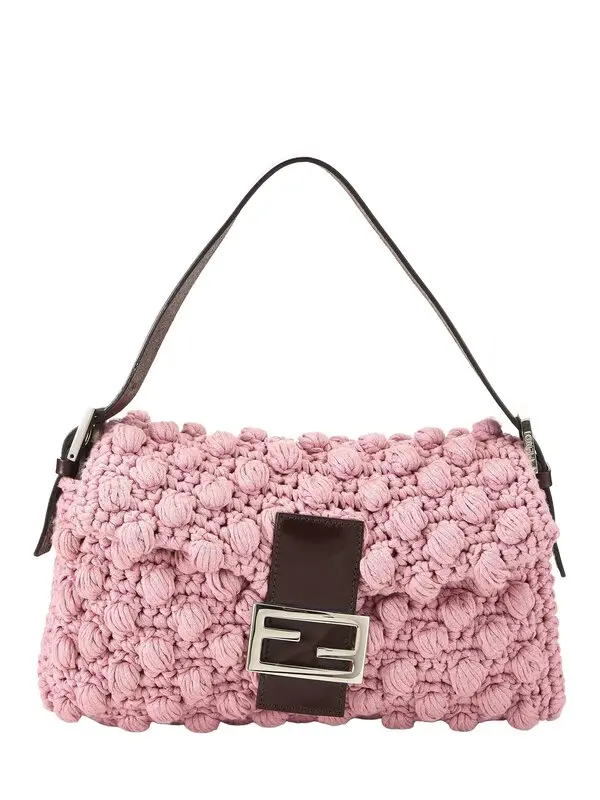 Fendi Authentic Crochet Baguette - Pink
