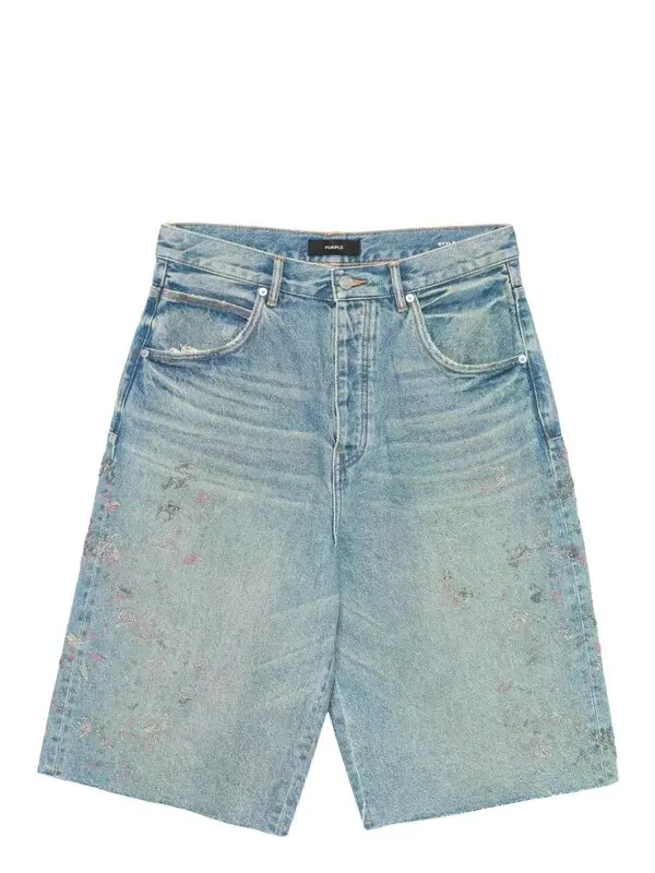 PURPLE BRAND P070 Frayed Shorts - Blue