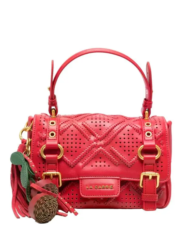 LA CARRIE Labyrinth Atena Perforated Satchel Bag - Red