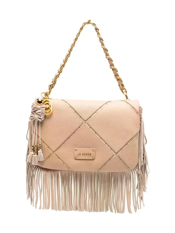 LA CARRIE Big Isabel Tassel Chain Shoulder Bag - Neutrals