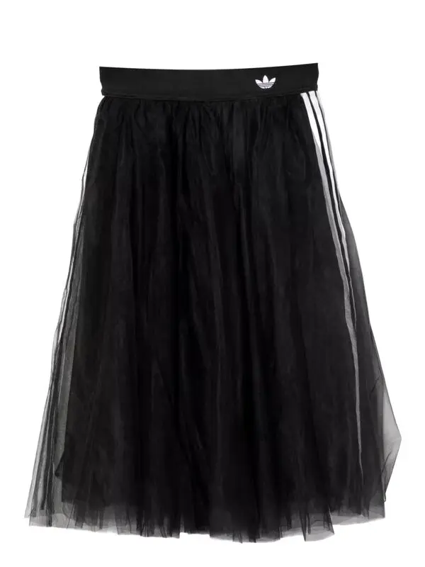 Adidas Logo-detail Tulle Midi Skirt - Black