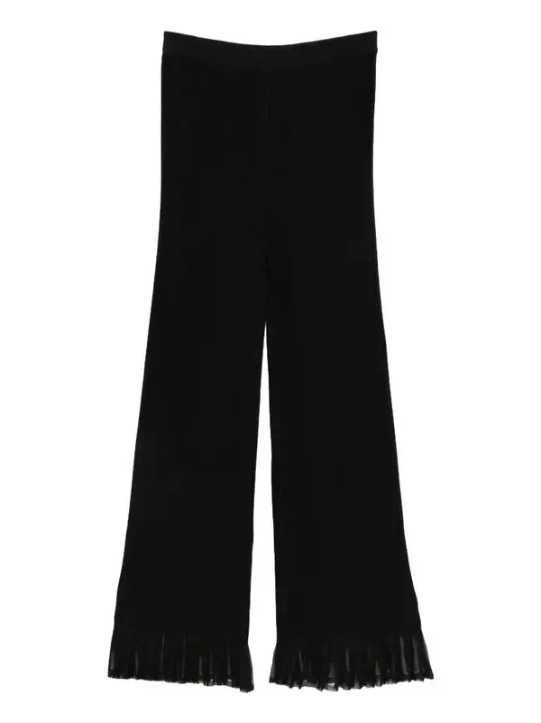 Sandro Ribbed Knit Trousers - Black