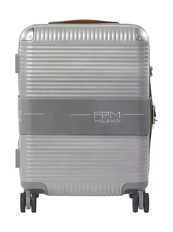 FPM MILANO 55m Bank Zip Deluxe Spinner Luggage Bag - Silver