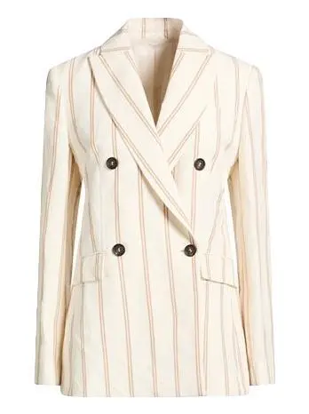 Brunello Cucinelli Double-breasted Shantung Blazer - White