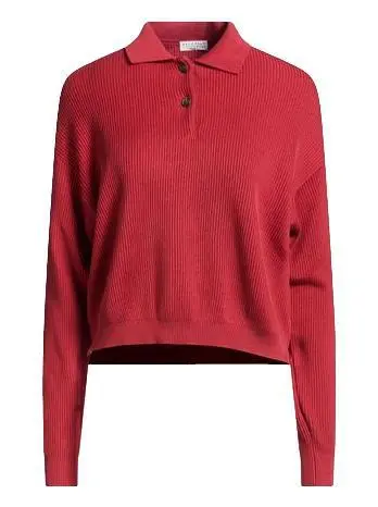Brunello Cucinelli Knitted Cotton Sweater - Red