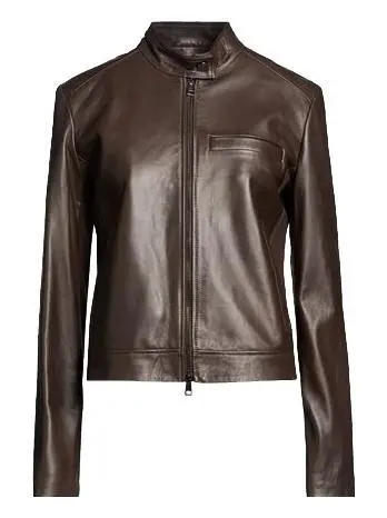 STREET LEATHERS Leather Biker Jacket - Brown