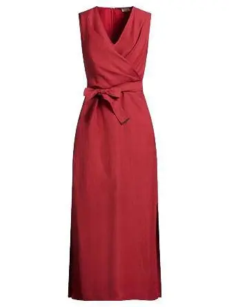 Brunello Cucinelli Viscose-linen Maxi Dress - Brick