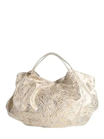 LAURA DI MAGGIO Leather Zebra-print Shopper Bag - Gold