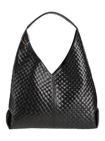 LAURA DI MAGGIO Leather Hobo Bag With Detachable Pouch And Shoulder Strap - Black