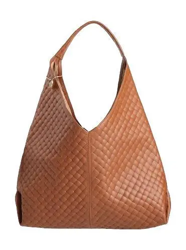LAURA DI MAGGIO Leather Hobo Bag With Detachable Pouch And Shoulder Strap - Brown