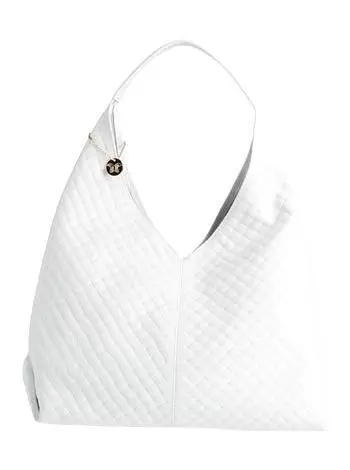 LAURA DI MAGGIO Leather Hobo Bag With Detachable Pouch And Shoulder Strap - White