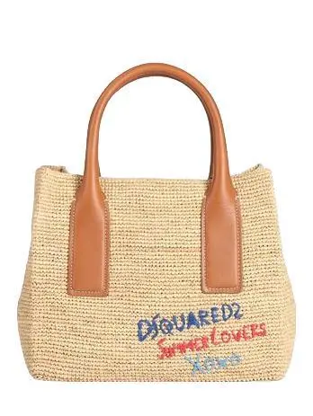 Dsquared2 Raffia And Leather Tote Bag - Beige