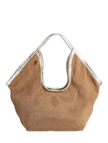 LAURA DI MAGGIO Leather Hobo Bag With Metallic Trim - Brown