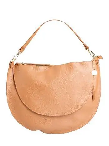 LAURA DI MAGGIO Pebbled-leather Hobo Bag With Detachable Top Handle - Brown