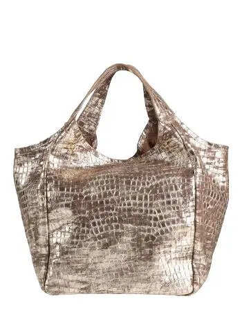 LAURA DI MAGGIO Bronze Crocodile-print Leather Shopper Bag - Yellow