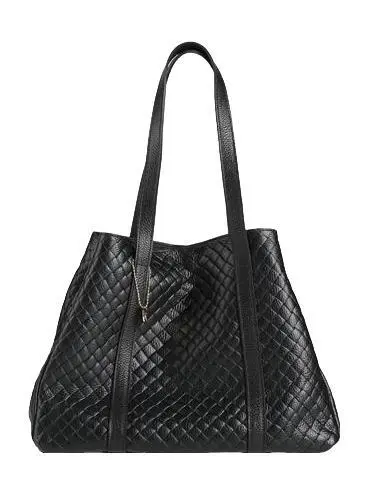 LAURA DI MAGGIO Leather Shopper Bag - Black