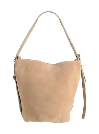 LAURA DI MAGGIO Sand Leather Shoulder Bucket Bag - Beige