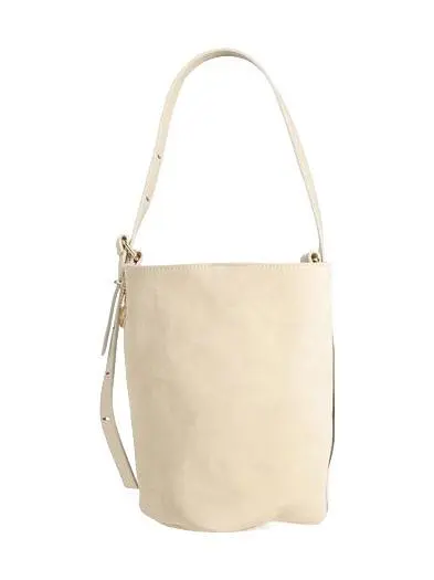 LAURA DI MAGGIO Suede Bucket Bag With Detachable Pouch - Beige