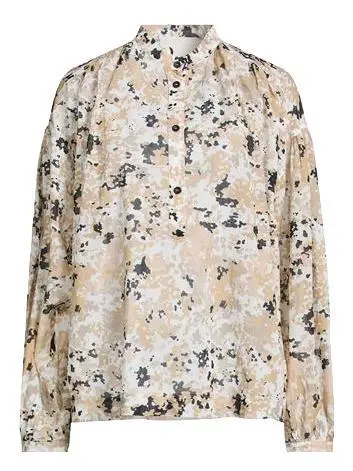 8PM Woven Camouflage Print Top - Beige