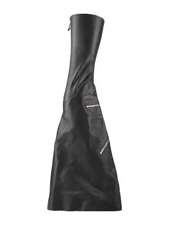 Rick Owens Leather Wedge Boots - Black