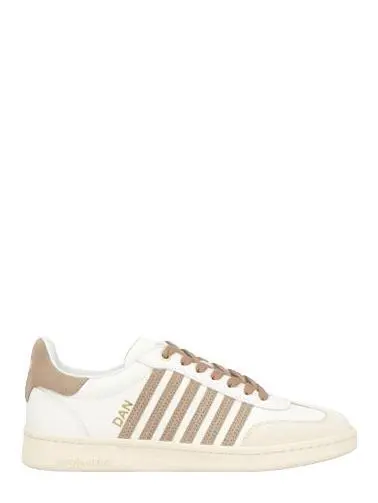 Dsquared2 Low-top Ivory Calfskin Sneakers - White