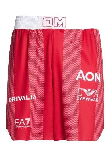 EA7 Two-tone Athletic Shorts - Red
