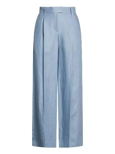 Brunello Cucinelli Hemp And Linen Wide-leg Pants - Blue