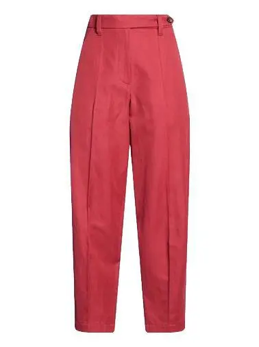 Brunello Cucinelli Tapered Cotton And Linen Pants - Red