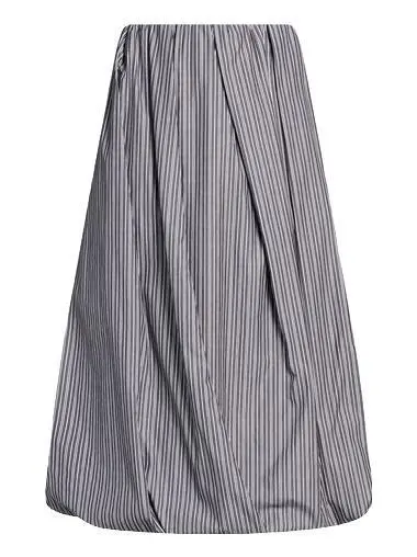 Brunello Cucinelli Striped Cotton Midi Skirt - Blue