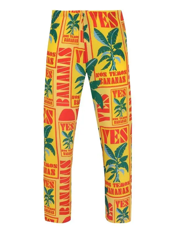 AMIR SLAMA Lettering-print Straight Trousers - Yellow