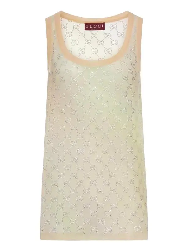 Gucci Gg Jacquard Silk Top - Neutrals