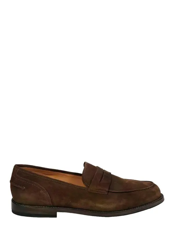 ALBERTO FASCIANI Brian Suede Penny Loafers - Brown