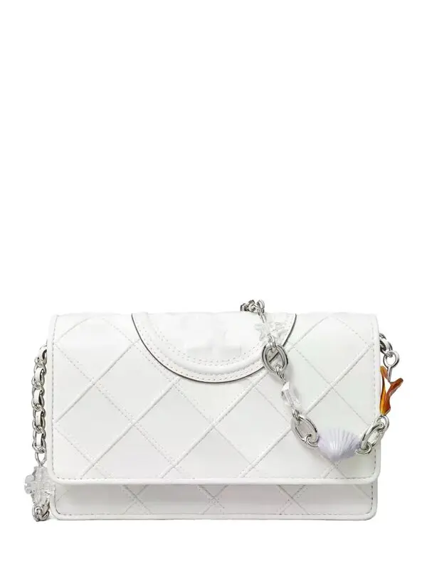 Tory Burch Fleming Charm Chain Crossbody - White