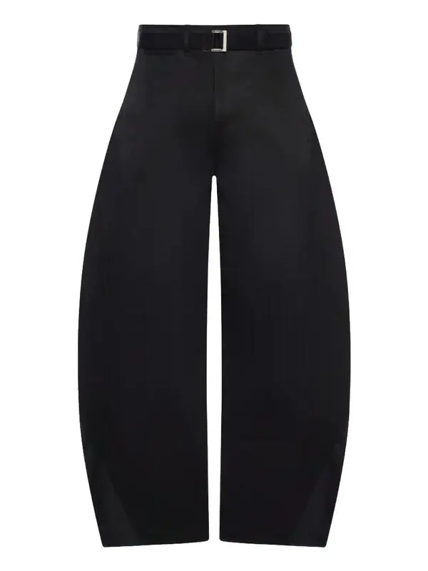 Sacai Belted Wide-leg Trousers - Black