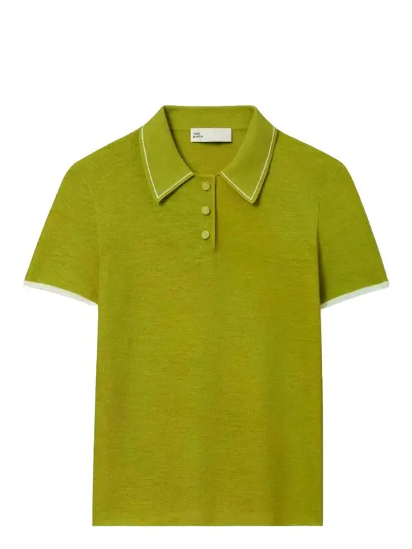Tory Burch Wool Polo Top - Green