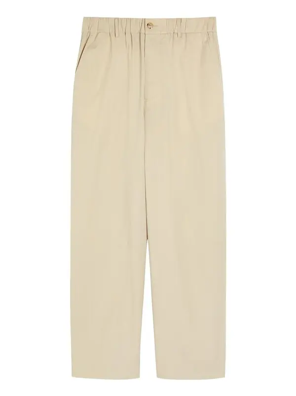 FRAME Straight-leg Cotton Trousers - Beige