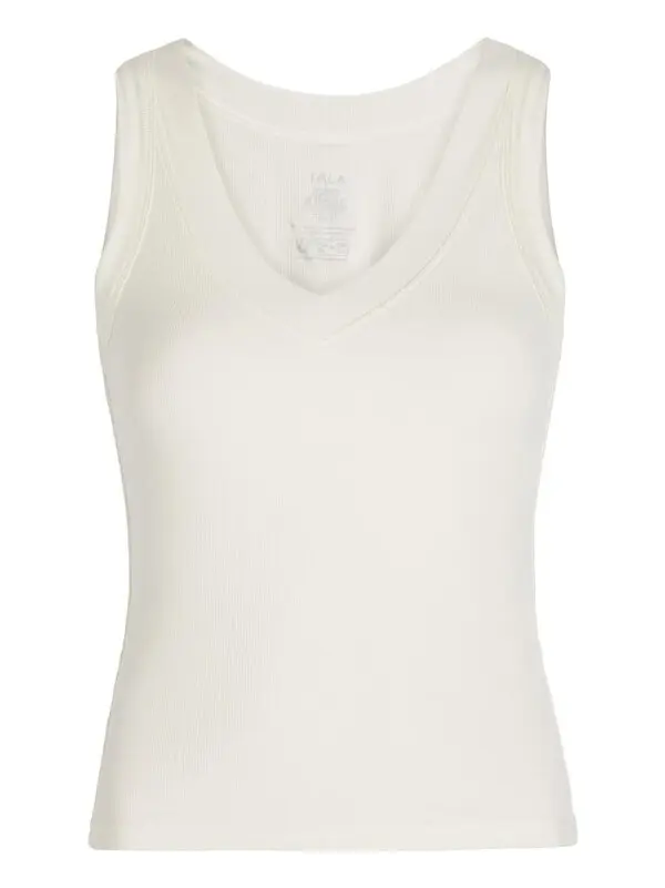 TALA 365 Ribbed V-neck Stretch-modal Vest - Off White