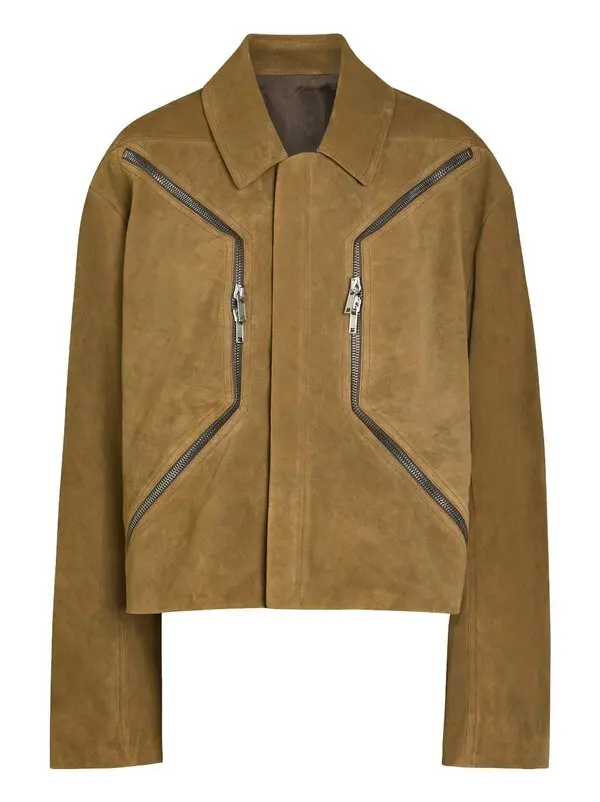 Rick Owens Heizer Suede Jacket - Brown