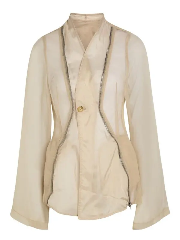 Rick Owens Stag Panelled Tulle Jacket - Sand