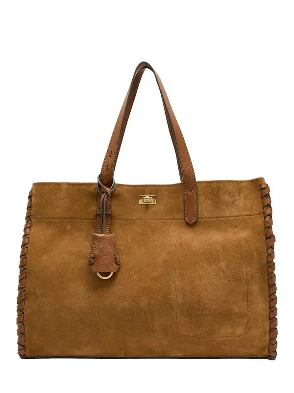 ANYA HINDMARCH Mortimer Leather And Suede Tote Bag - Brown