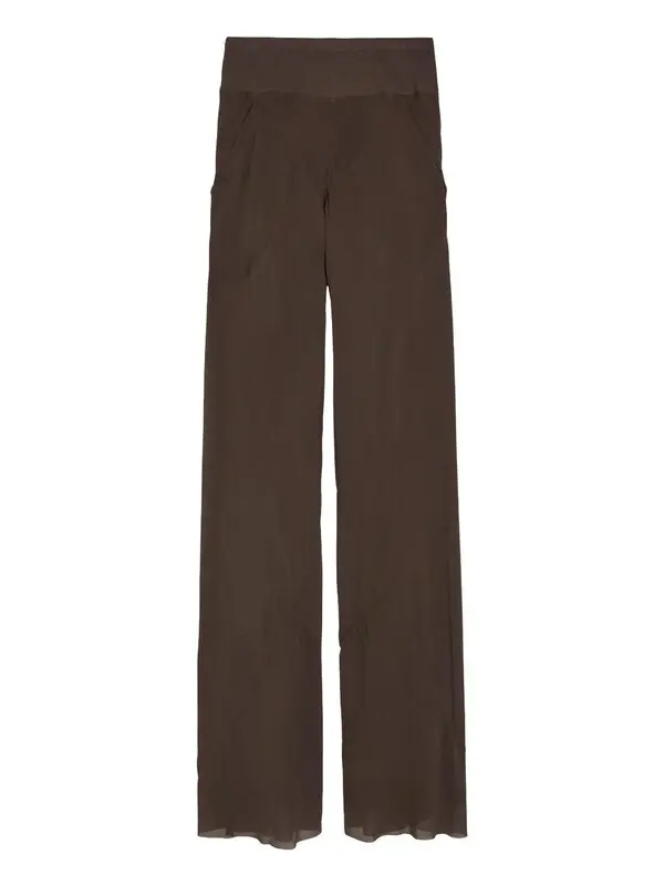 Rick Owens Silk-georgette Trousers - Brown